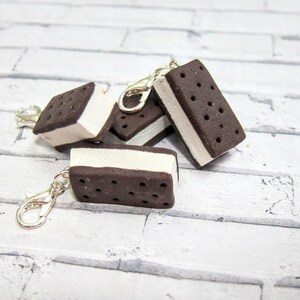Ice Cream Sandwich Charm // Polymer Clay Food // Ice Cream Charm, Mini Food, Cute Charms, Summer ...