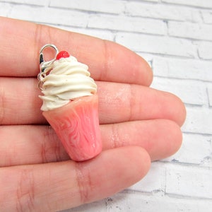 Strawberry Milkshake Charm // Polymer Clay Food // Miniature Food ...