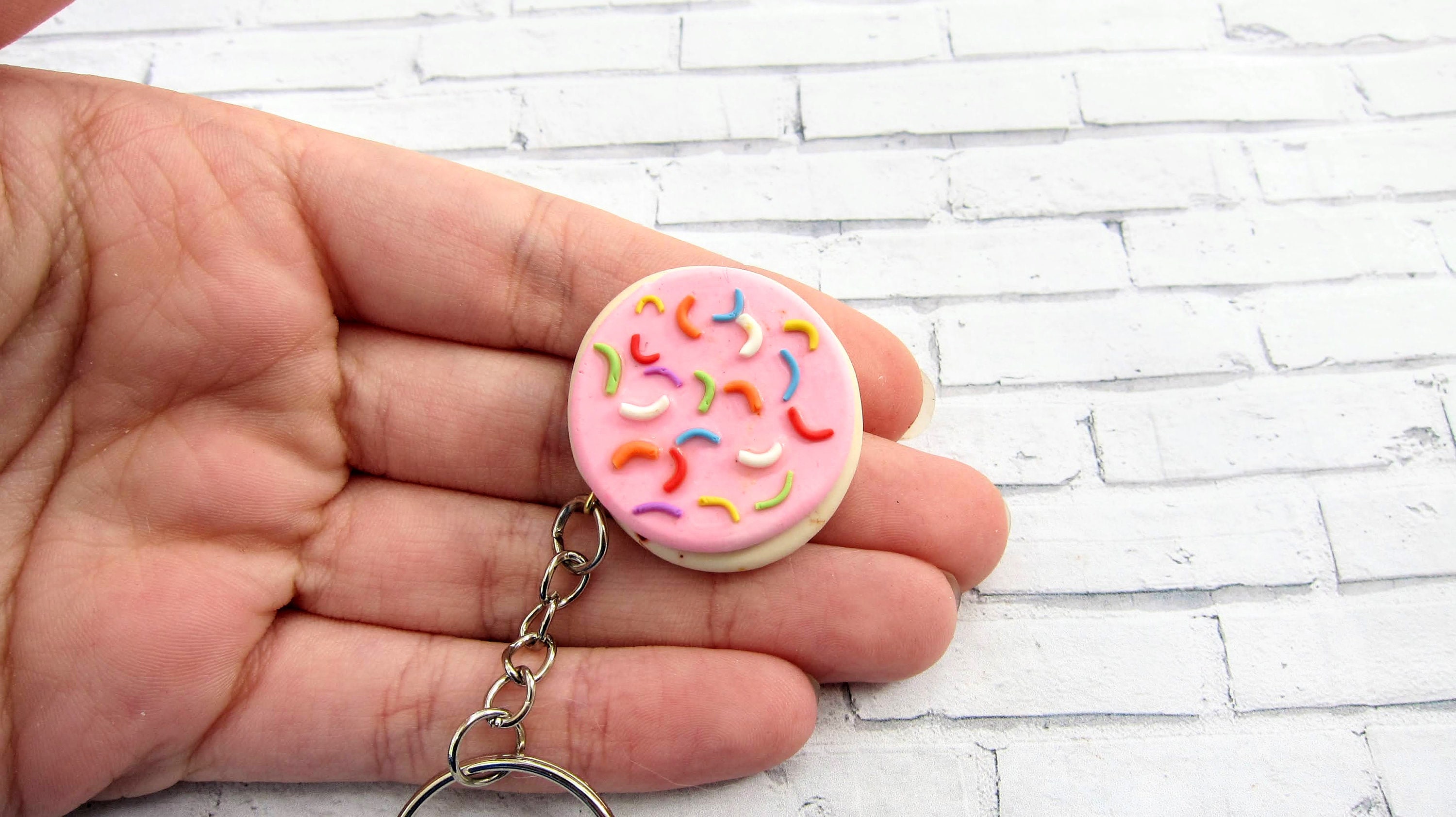 Lofthouse Cookie Keychain // Polymer Clay Food // Miniature - Etsy