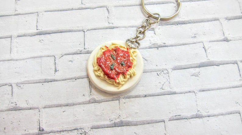 Spaghetti Keychain // Polymer Clay Food // Clay Keychain - Etsy