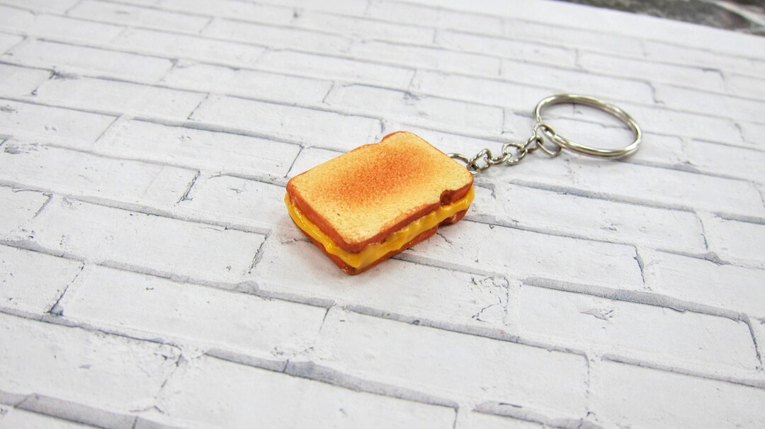 Grilled Cheese Keychain // Polymer Clay Food // Miniature Food Jewelry ...