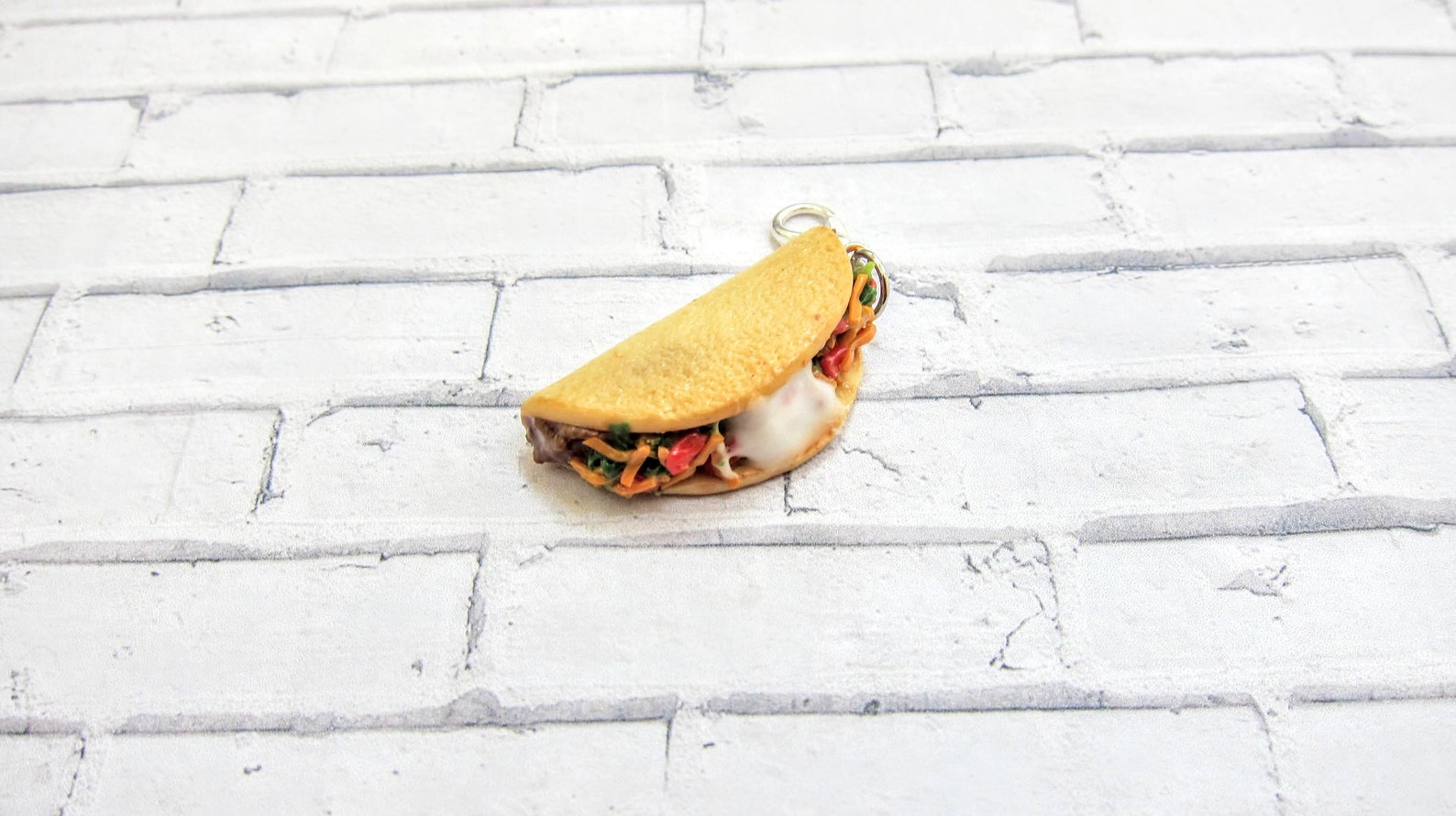Taco Charm // Polymer Clay Food // Miniature Food Jewelry - Etsy