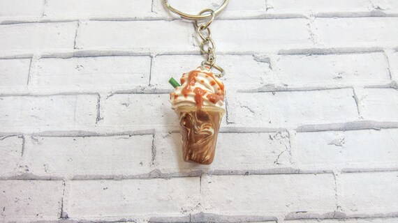 Miniature frappuccino keychain // polymer clay food // iced | Etsy
