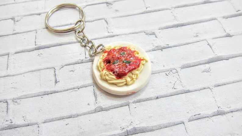 Spaghetti Keychain // Polymer Clay Food // Clay Keychain - Etsy
