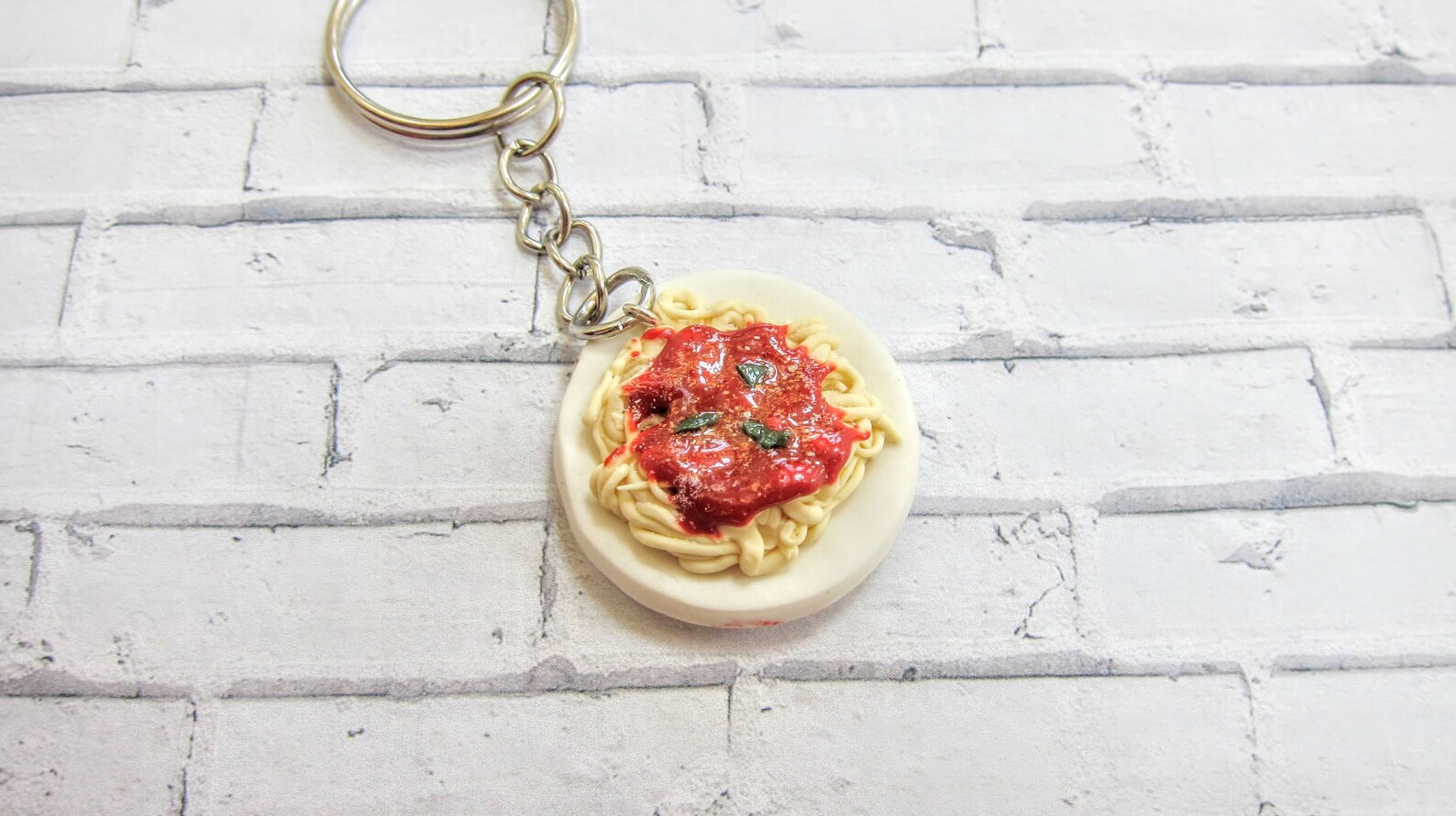 Spaghetti Keychain // Polymer Clay Food // Clay Keychain - Etsy