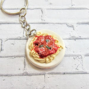 Spaghetti Keychain // Polymer Clay Food // Clay Keychain, Novelty ...