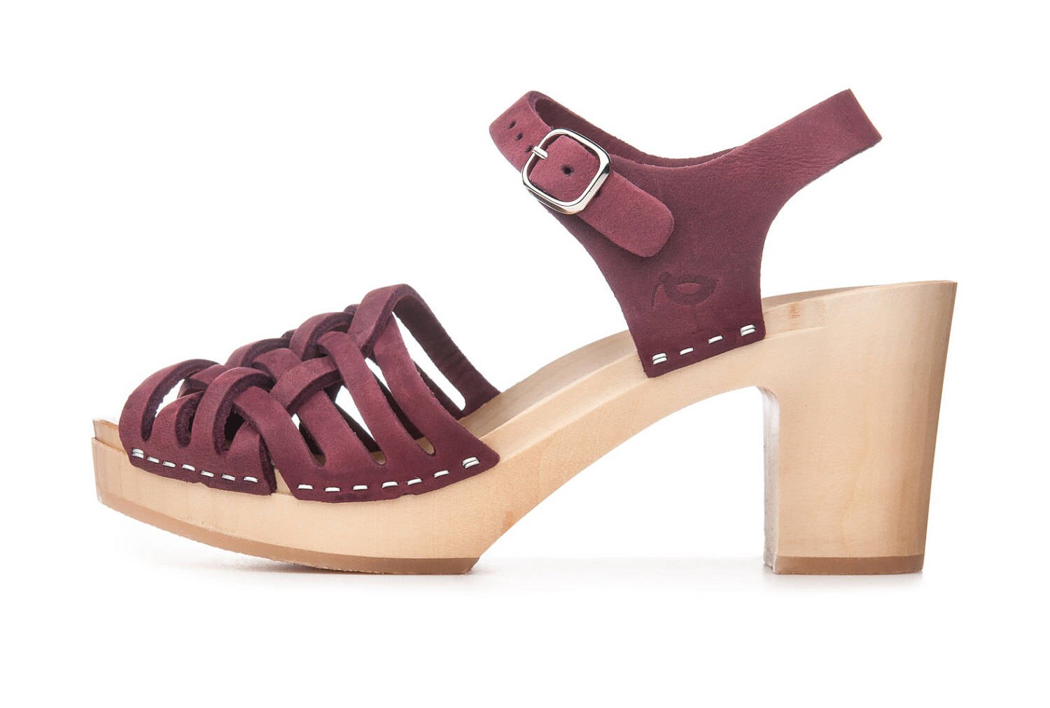 Purple Leather Clog Sandals Handmade Swedish Clogs Summer | Etsy