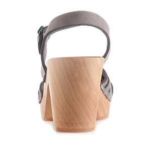 Gray Leather Clogs, Wooden Swedish Clogs, Mules for Her, Boho Sandals ...