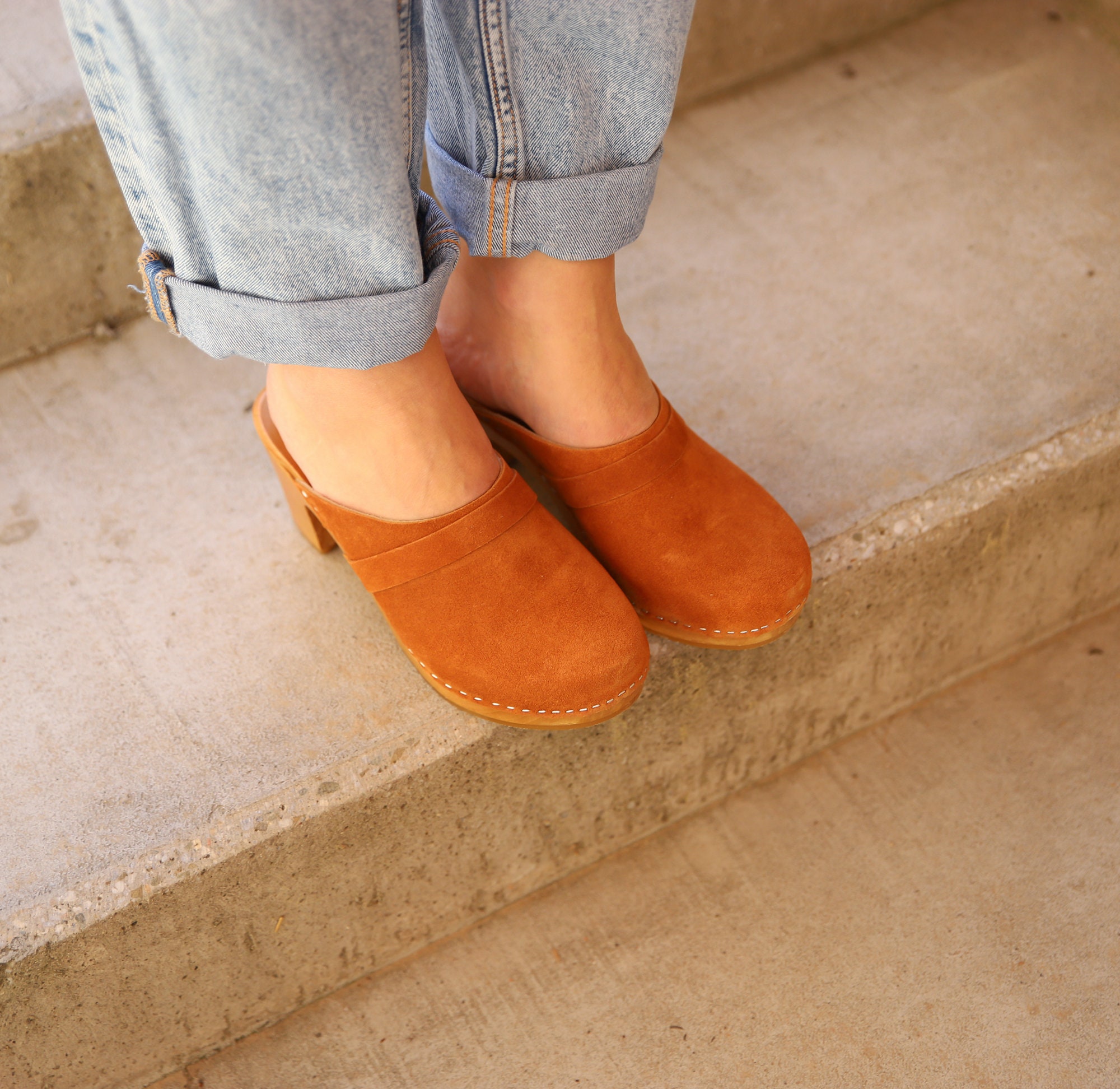 Nut Clogs Wooden Swedish Clogs Slingback Shoes Bohemian | Etsy