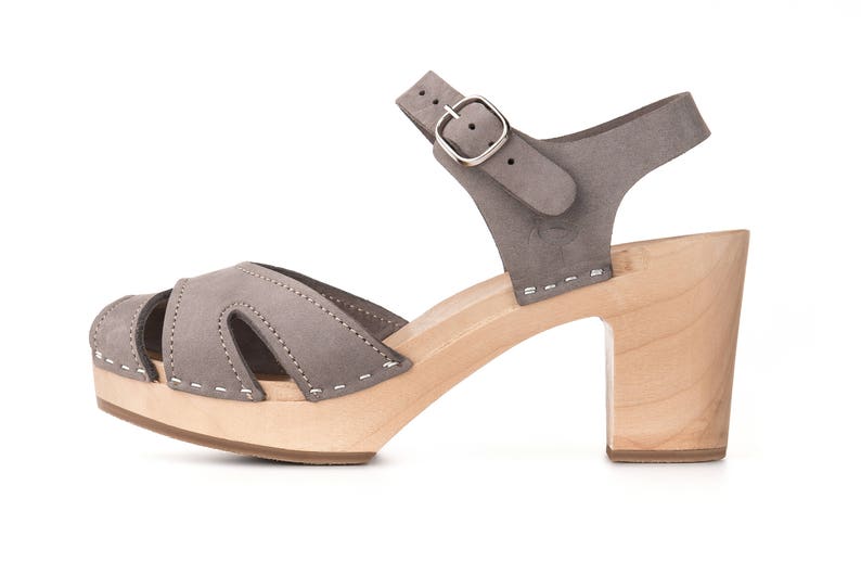 Paris gray clogs by Kulikstyle Swedish Clogs for woman | Etsy