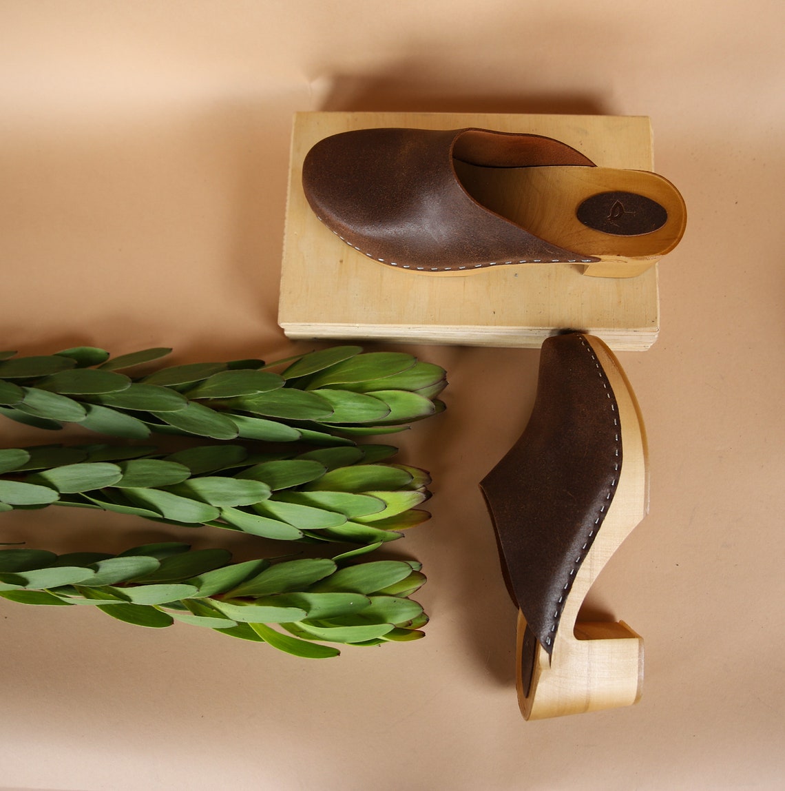 Leather Clogs Wooden Swedish Clogs Handmade Slingback - Etsy