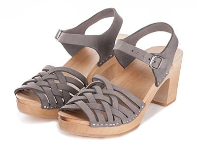 Gray leather clogs wooden Swedish Clogs mules for her boho | Etsy