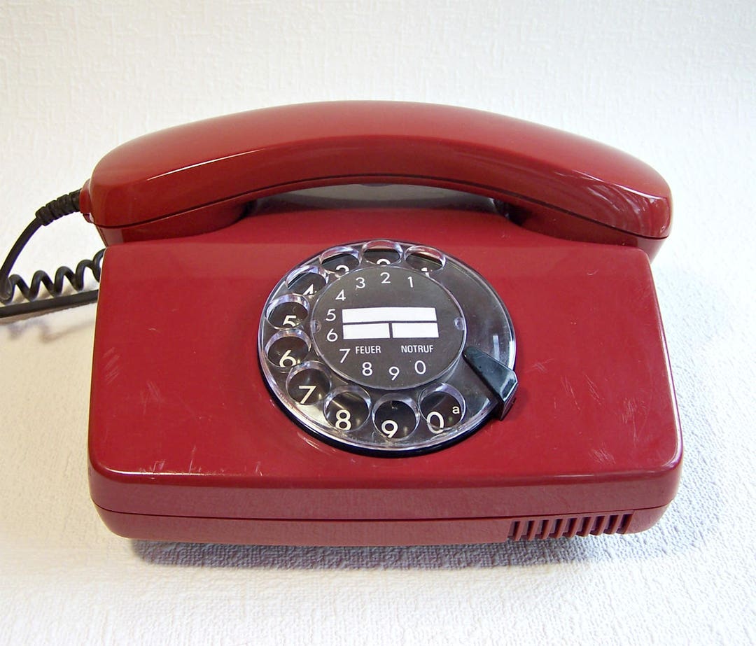 Vintage Cherry Red Rotary Phone: German TELEKOM DBP Collectible - Etsy