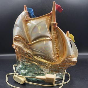 Ship Lamp. Electric Aroma Lamp. Sailing Ship. Vintage Porcelain Lamp ...