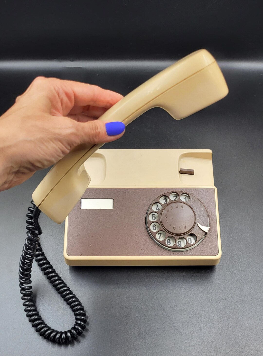Vintage Rotary Phone TESLA. Landline Brown/beige Phone Made in ...