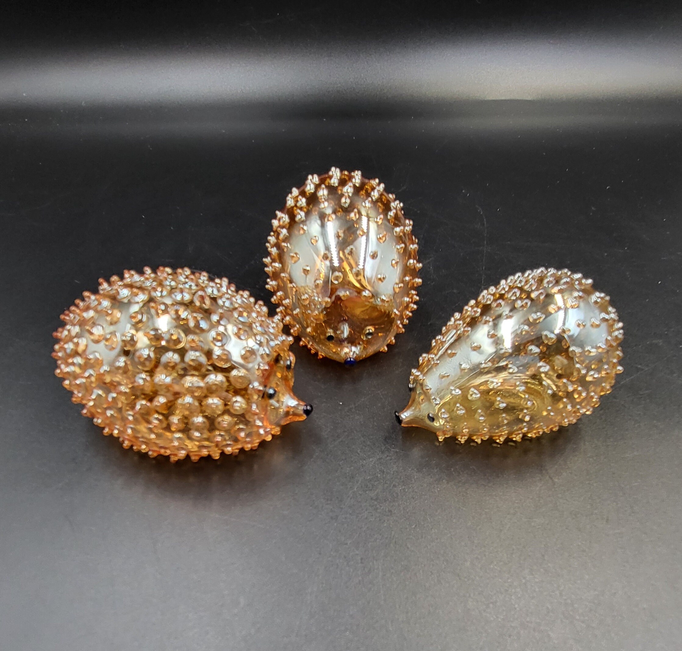 Adorable Glass Hedgehogs. Set of Three Vintage Glass - Etsy