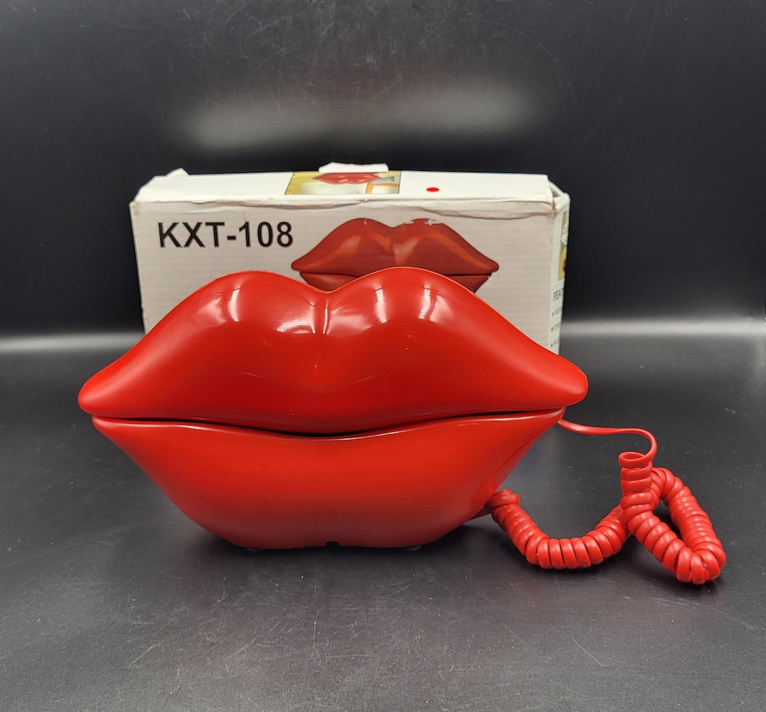 Amazing RED LIPS Telephone in the Original Box. Landline Push Button ...
