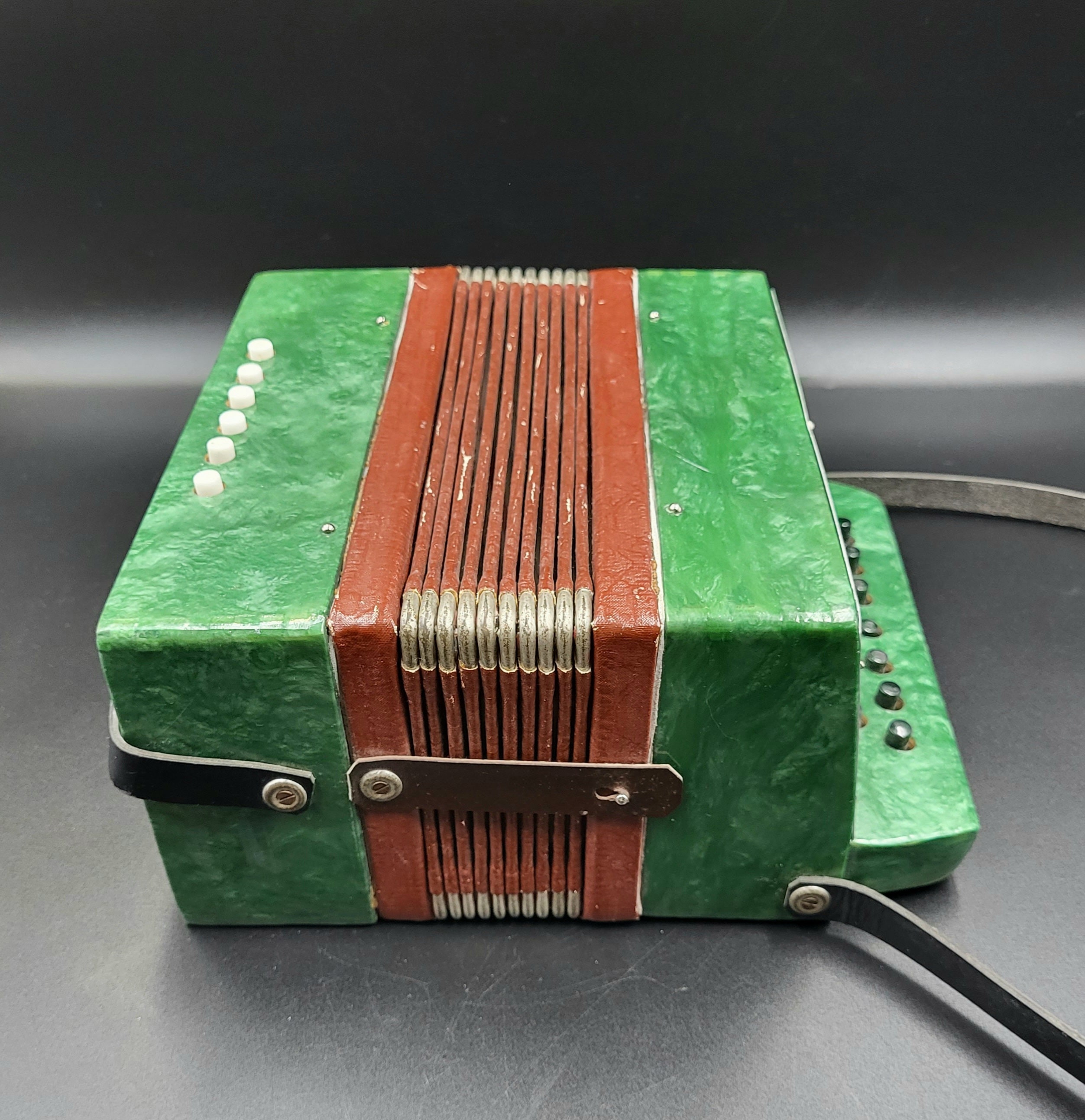 Small Button Accordion for Kids. Vintage Musical Toy. Russian ...