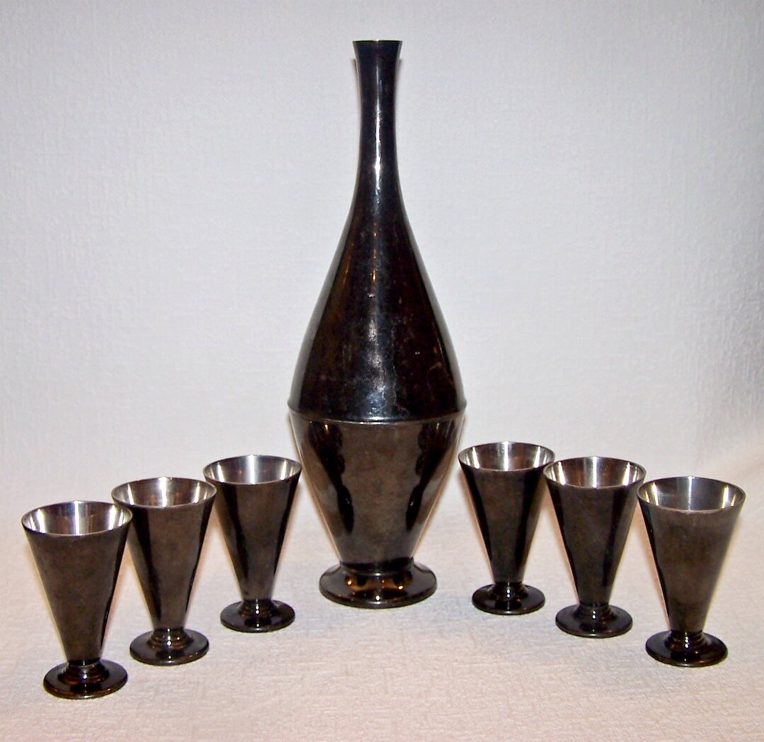 Vintage Melchior German Silver Decanter Set: Georgian Alcohol Shots - Etsy