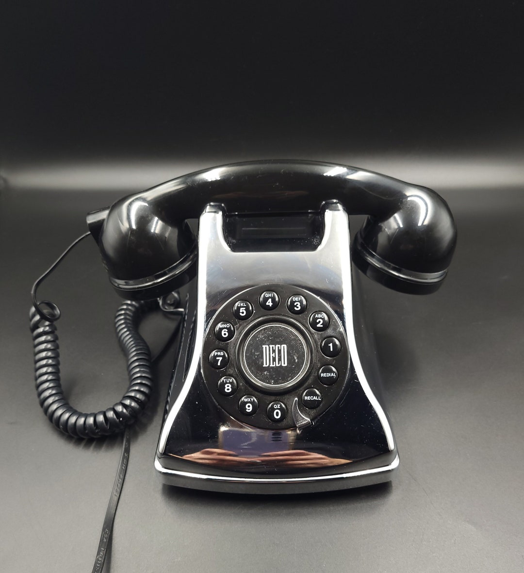 Vintage Style Phone. Chrome/black Land-line Lazerbuilt Mybelle Deco ...