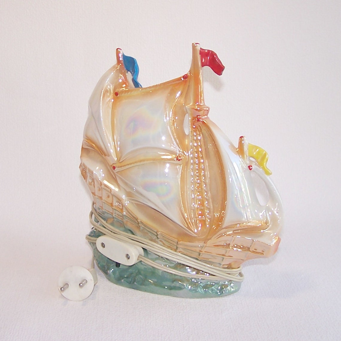 Ship Lamp. Electric Aroma Lamp. Sailing Ship. Vintage Porcelain Lamp ...