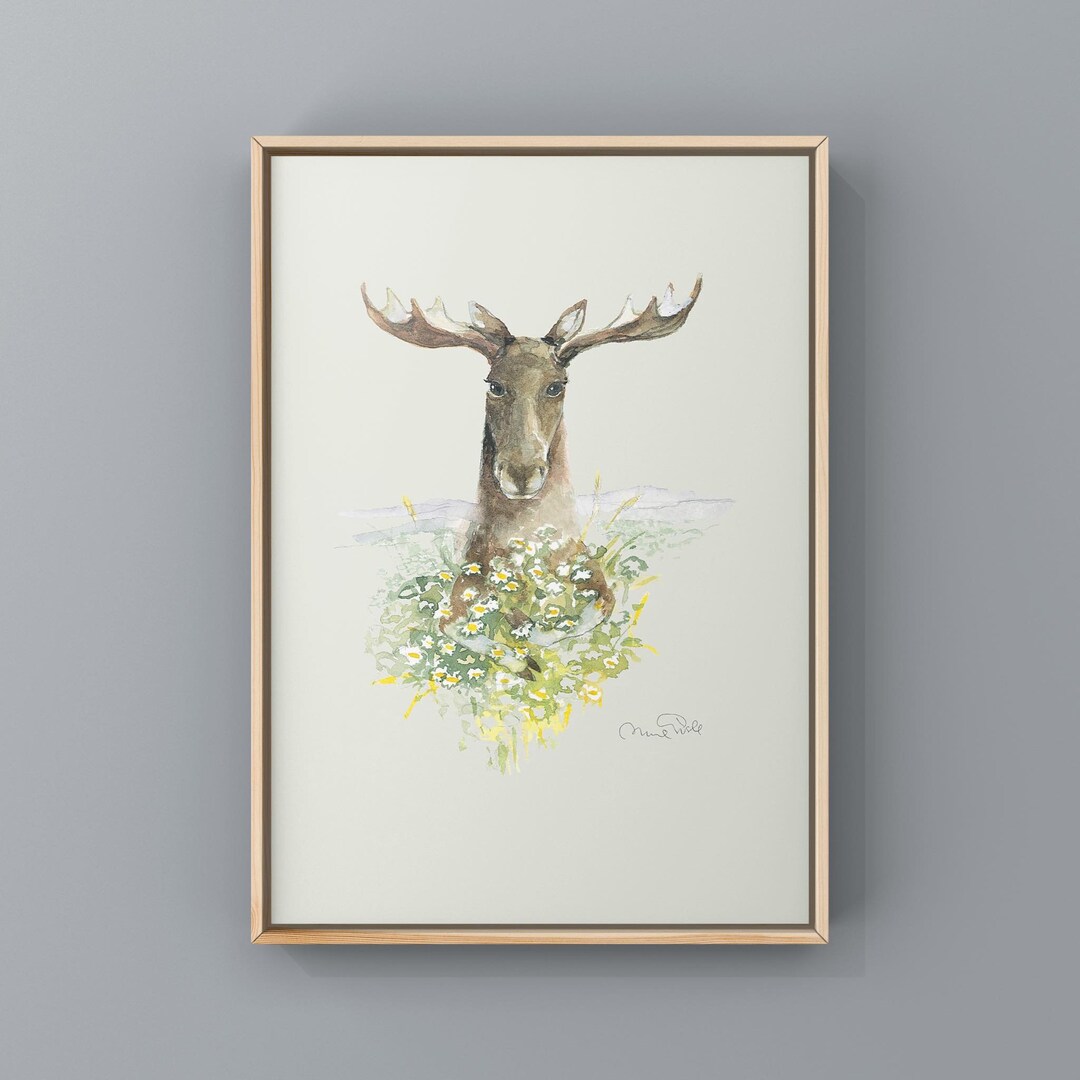 Moose- Art Print A4 - Etsy