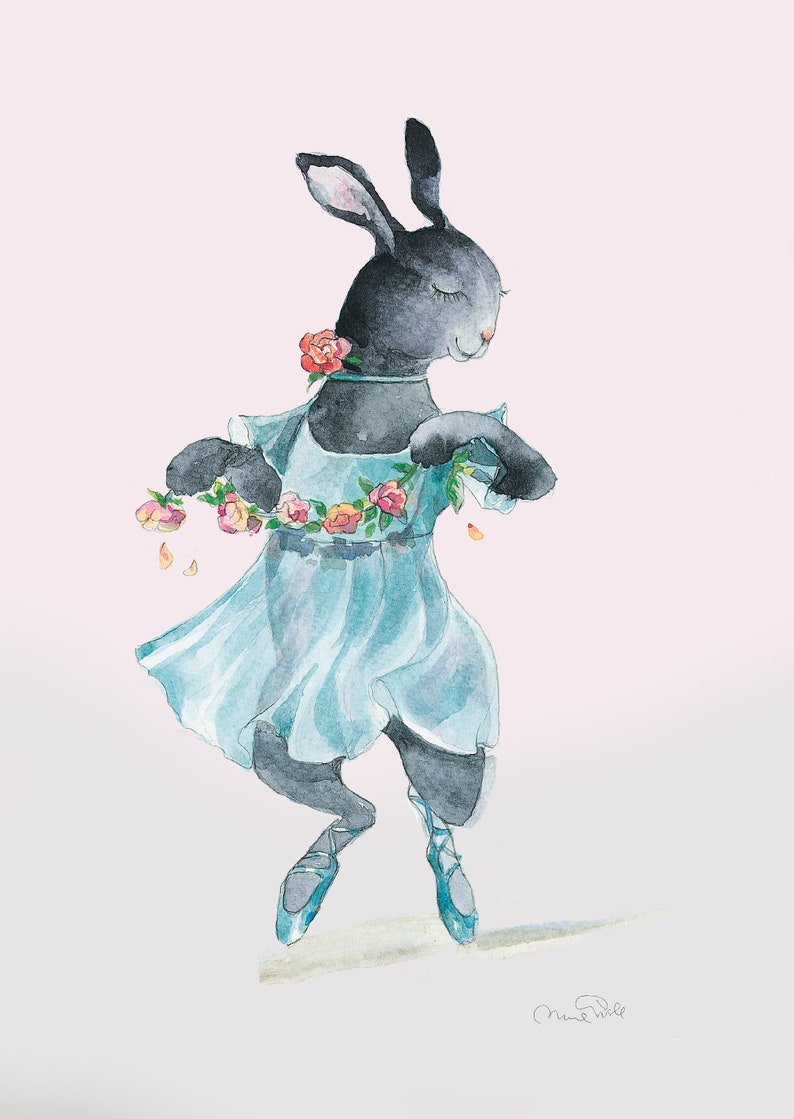 Rabbit Dancer- Art Print A4 - Etsy