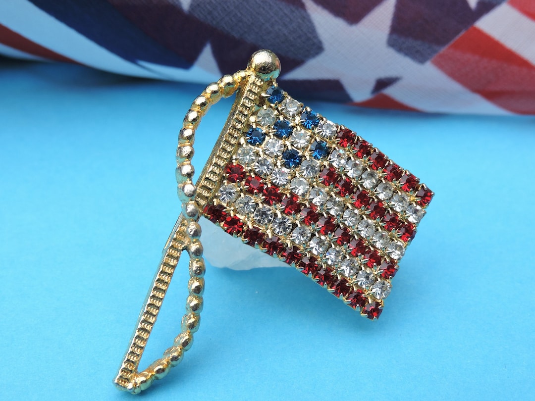 Patriotic Flag Pin USA (A) - Etsy