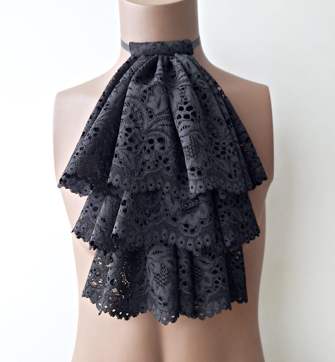 Black Lace Jabot, Vampire Cosplay, Pirate Cosplay, Steampunk Wedding ...