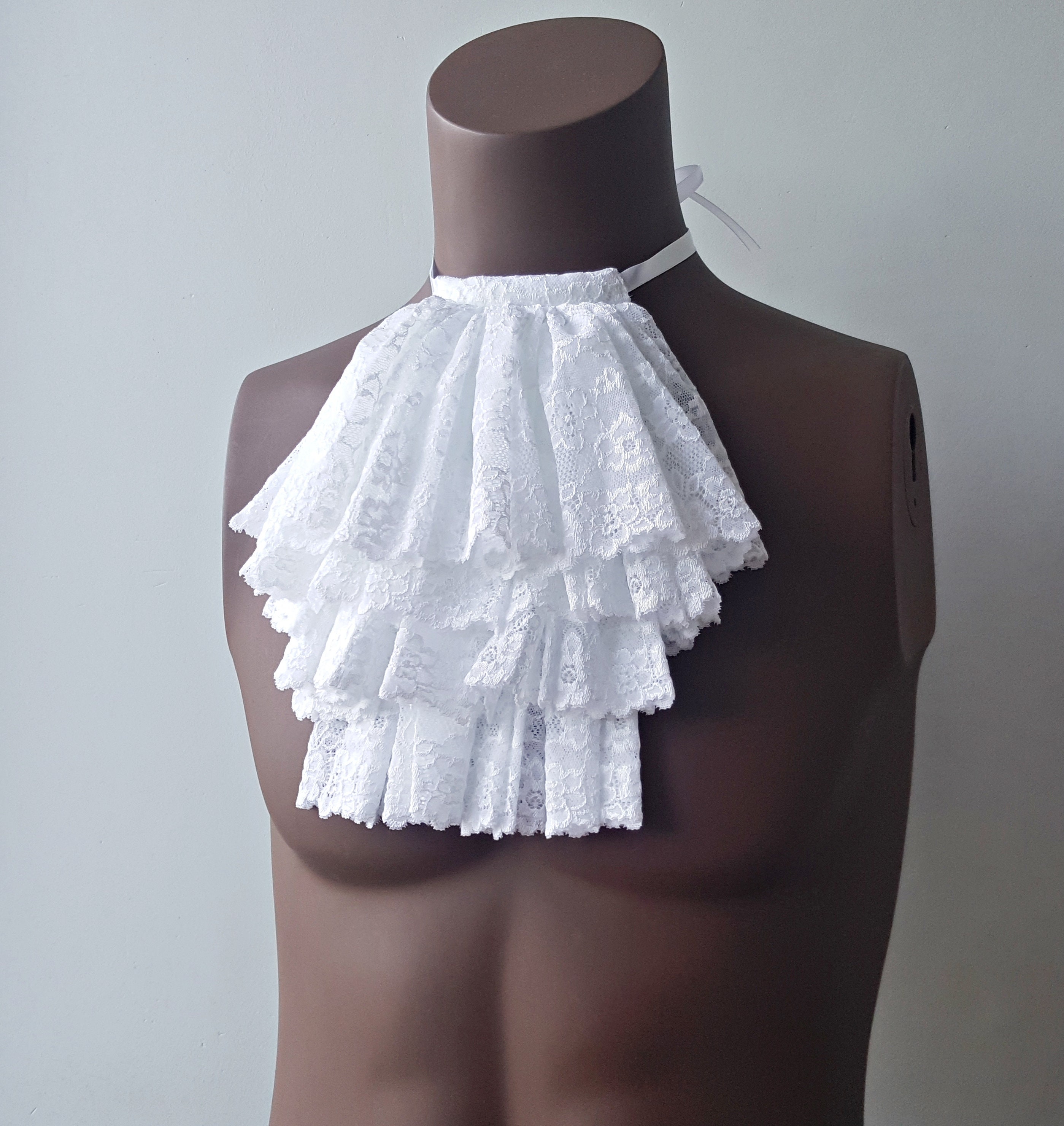 White Lace Jabot, Vampire Cosplay, Pirate Cosplay, Steampunk Wedding ...