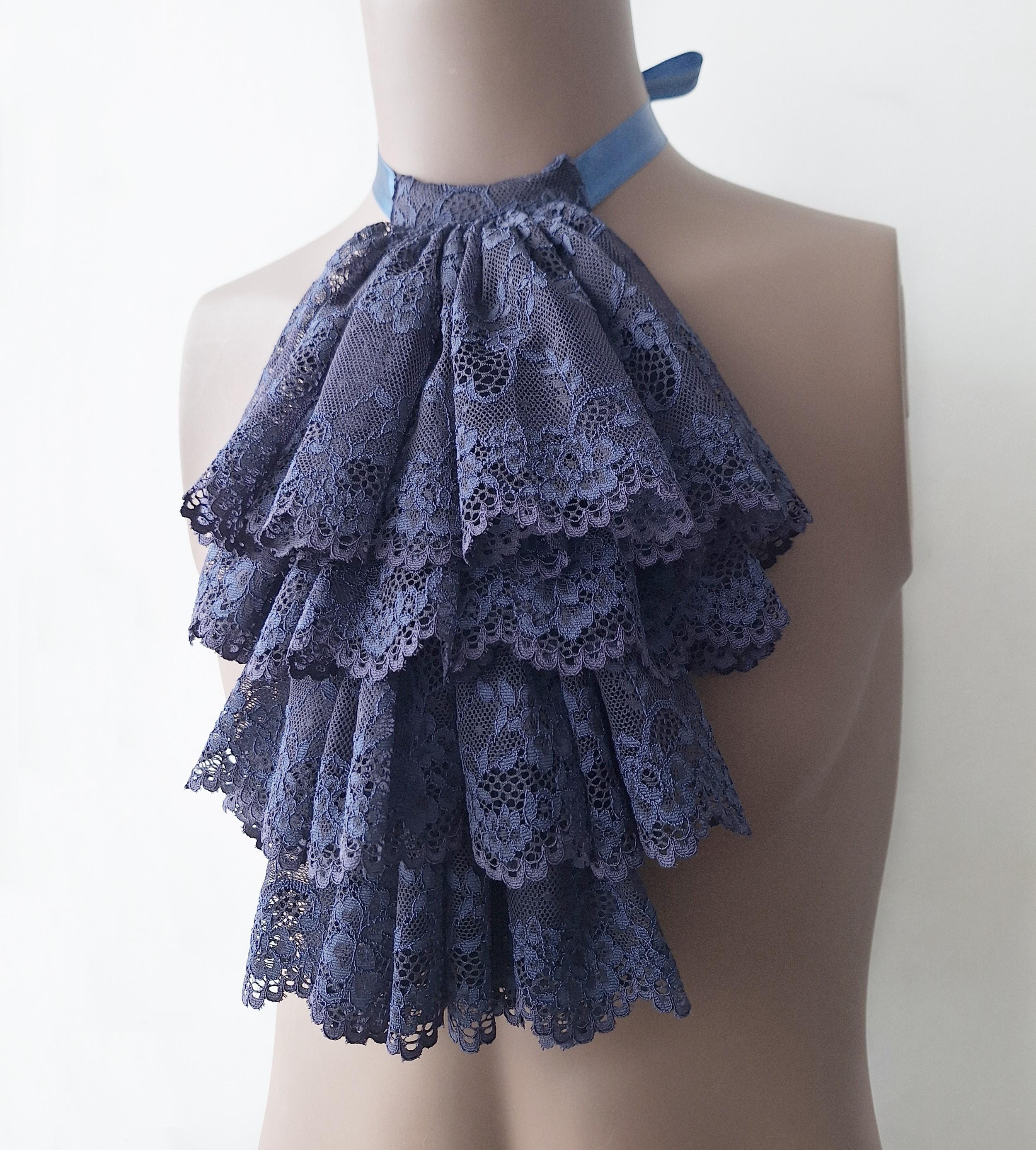 Blue Lace Jabot, Vampire Cosplay, Pirate Cosplay, Steampunk Wedding ...