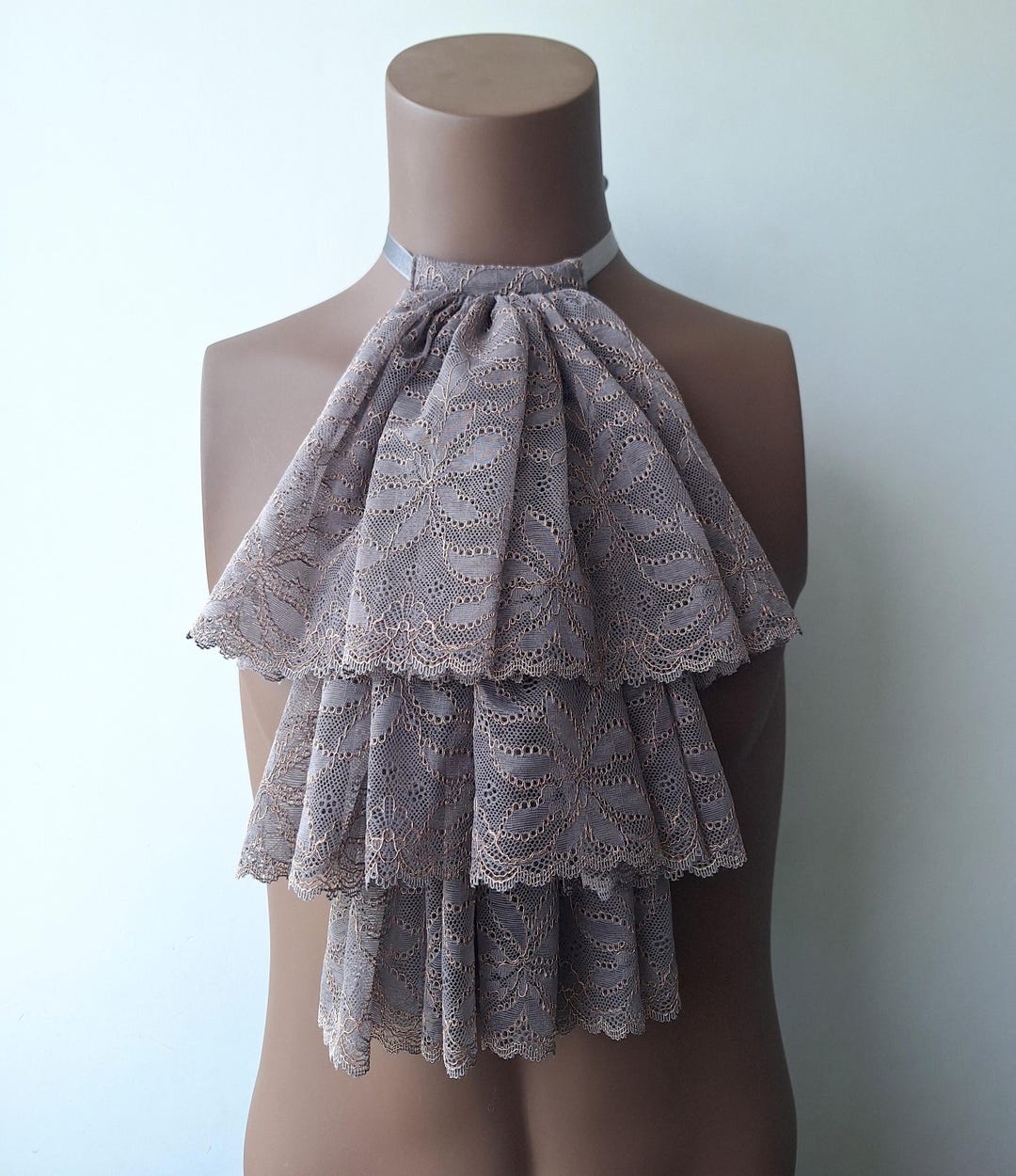 Gray Lace Jabot, Vampire Cosplay, Pirate Cosplay, Steampunk Wedding ...