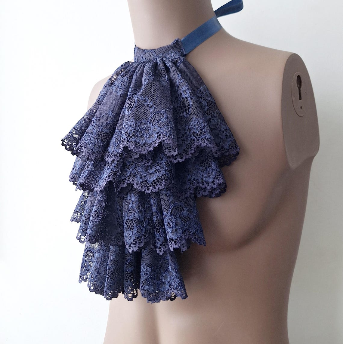 Blue Lace Jabot, Vampire Cosplay, Pirate Cosplay, Steampunk Wedding ...