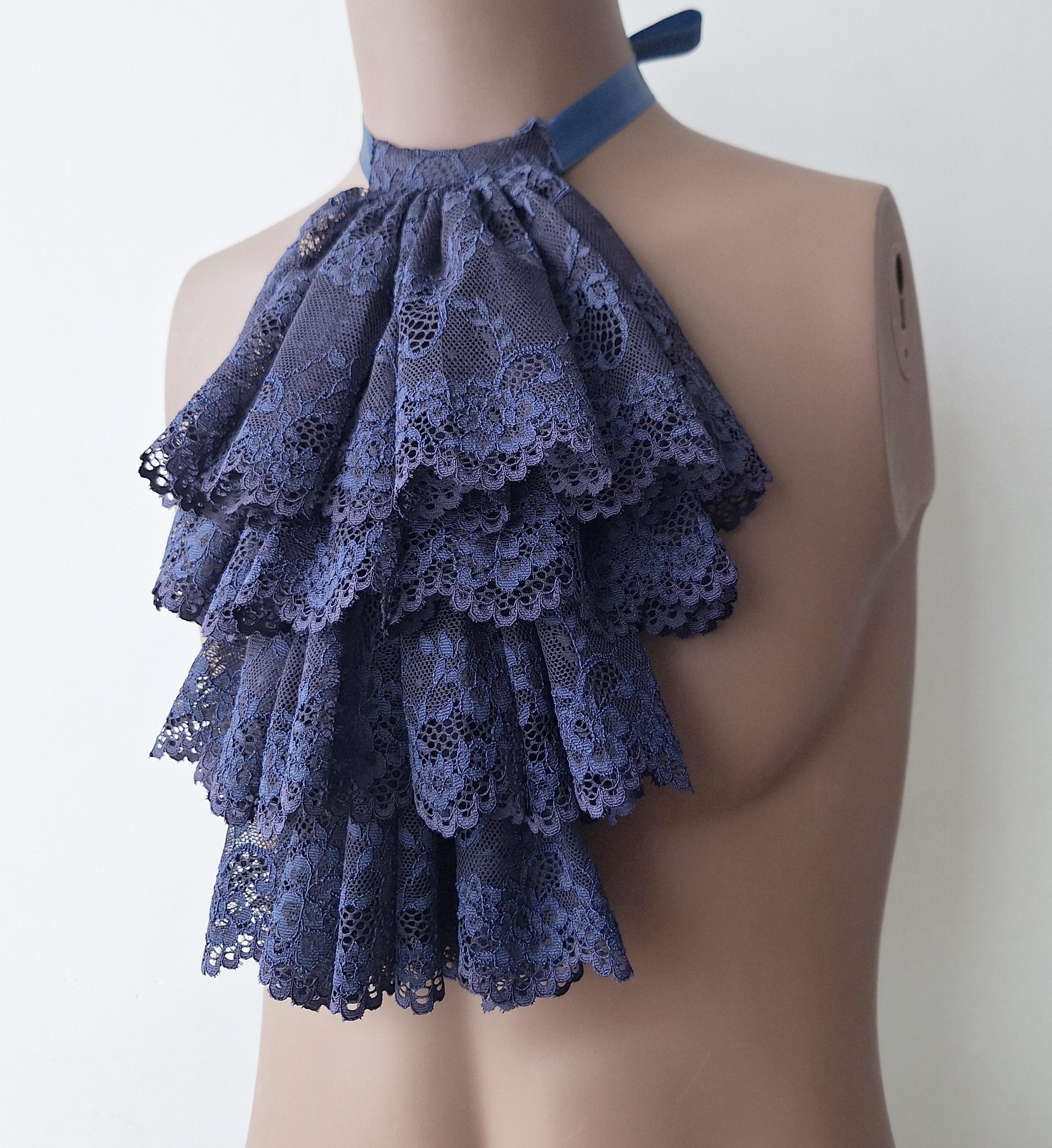 Blue Lace Jabot, Vampire Cosplay, Pirate Cosplay, Steampunk Wedding ...