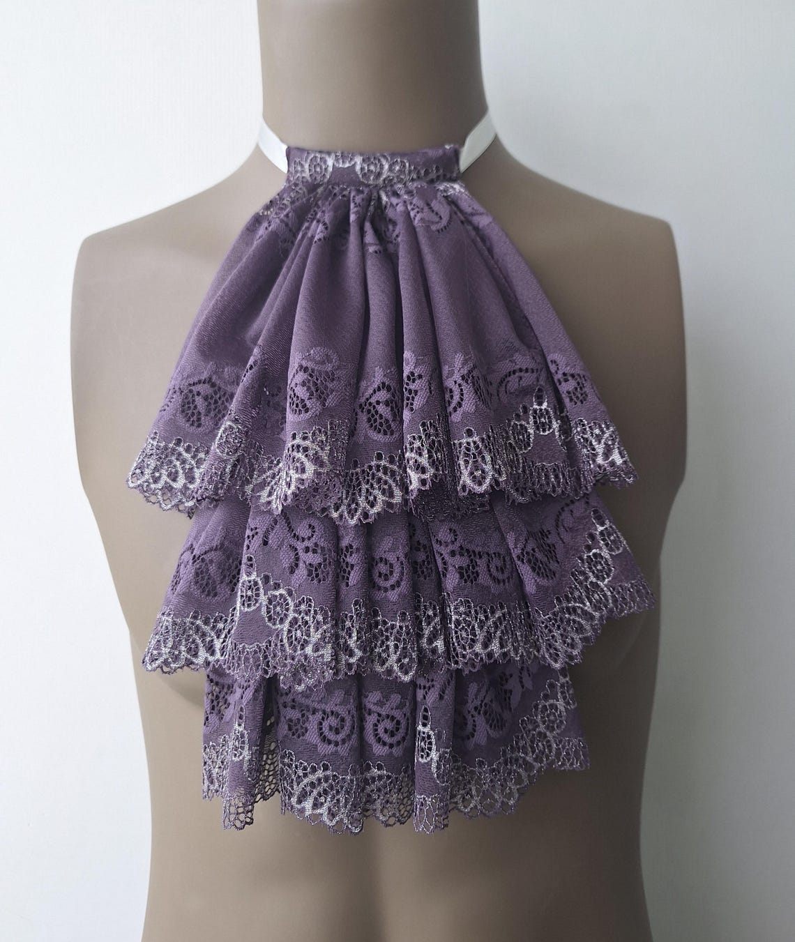 Eggplant Lace Jabot, Vampire Cosplay, Pirate Cosplay, Steampunk Wedding ...