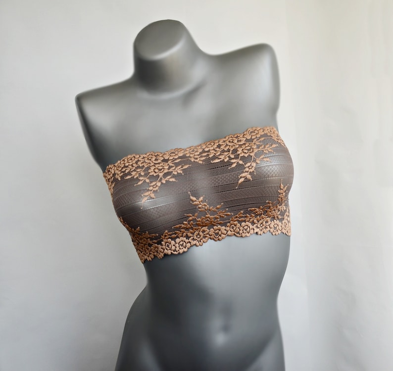Brown Lace Tube Top Bustier Lace Bandeau Top B4011 Etsy Australia