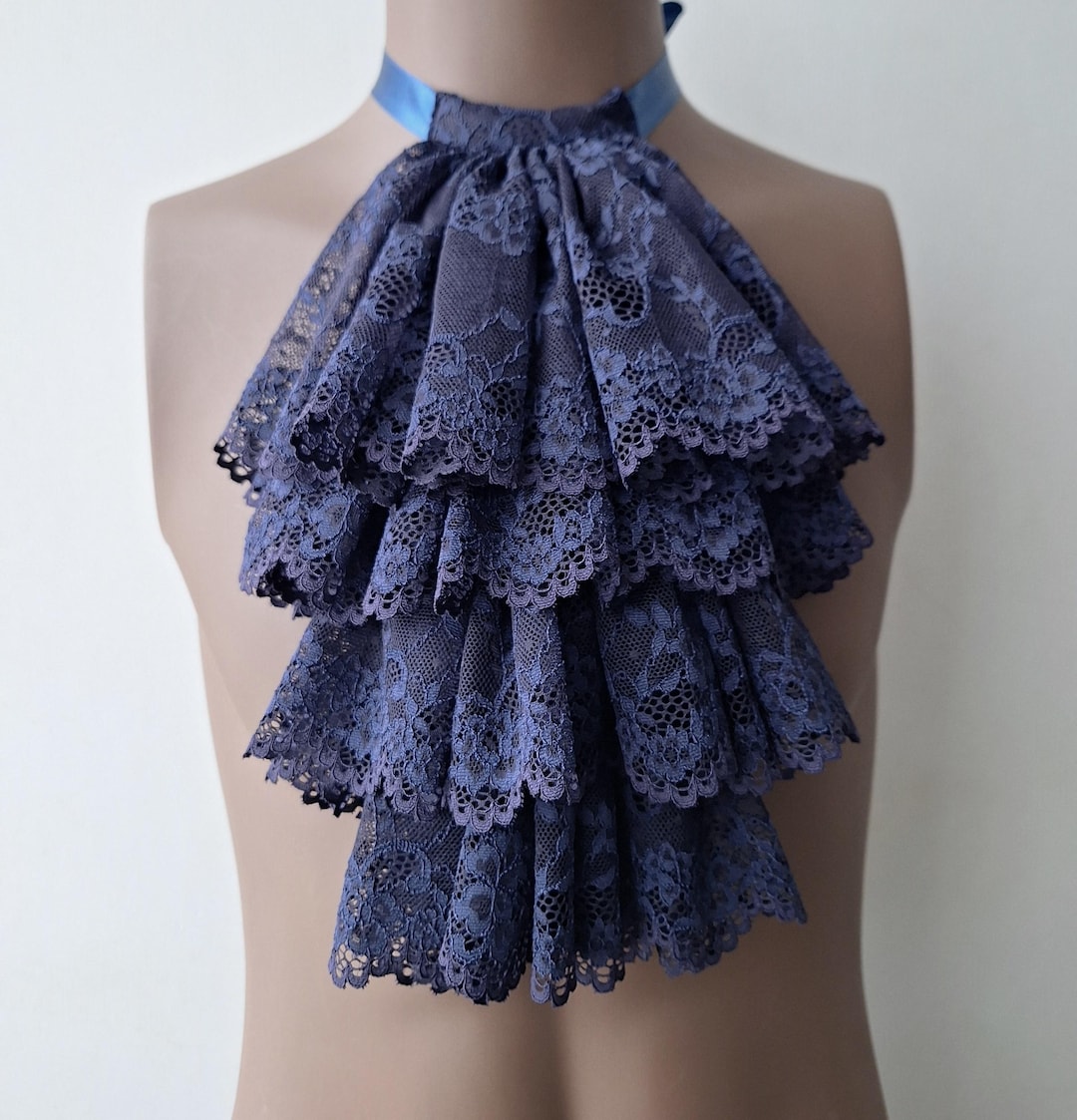 Blue Lace Jabot, Vampire Cosplay, Pirate Cosplay, Steampunk Wedding ...