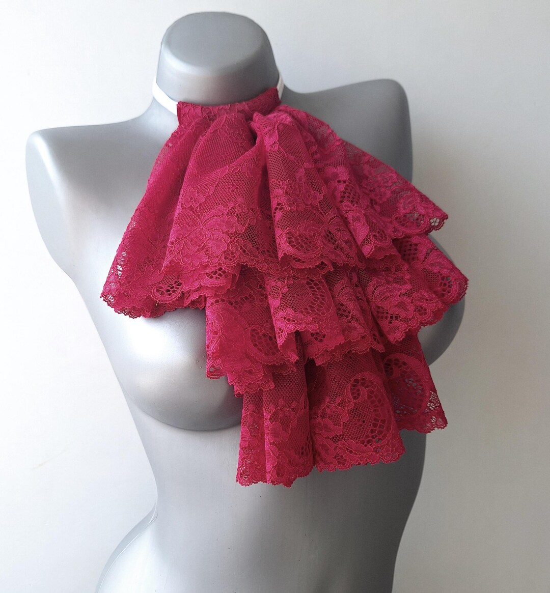 Raspberry Lace Jabot, Vampire Cosplay, Pirate Cosplay, Steampunk ...