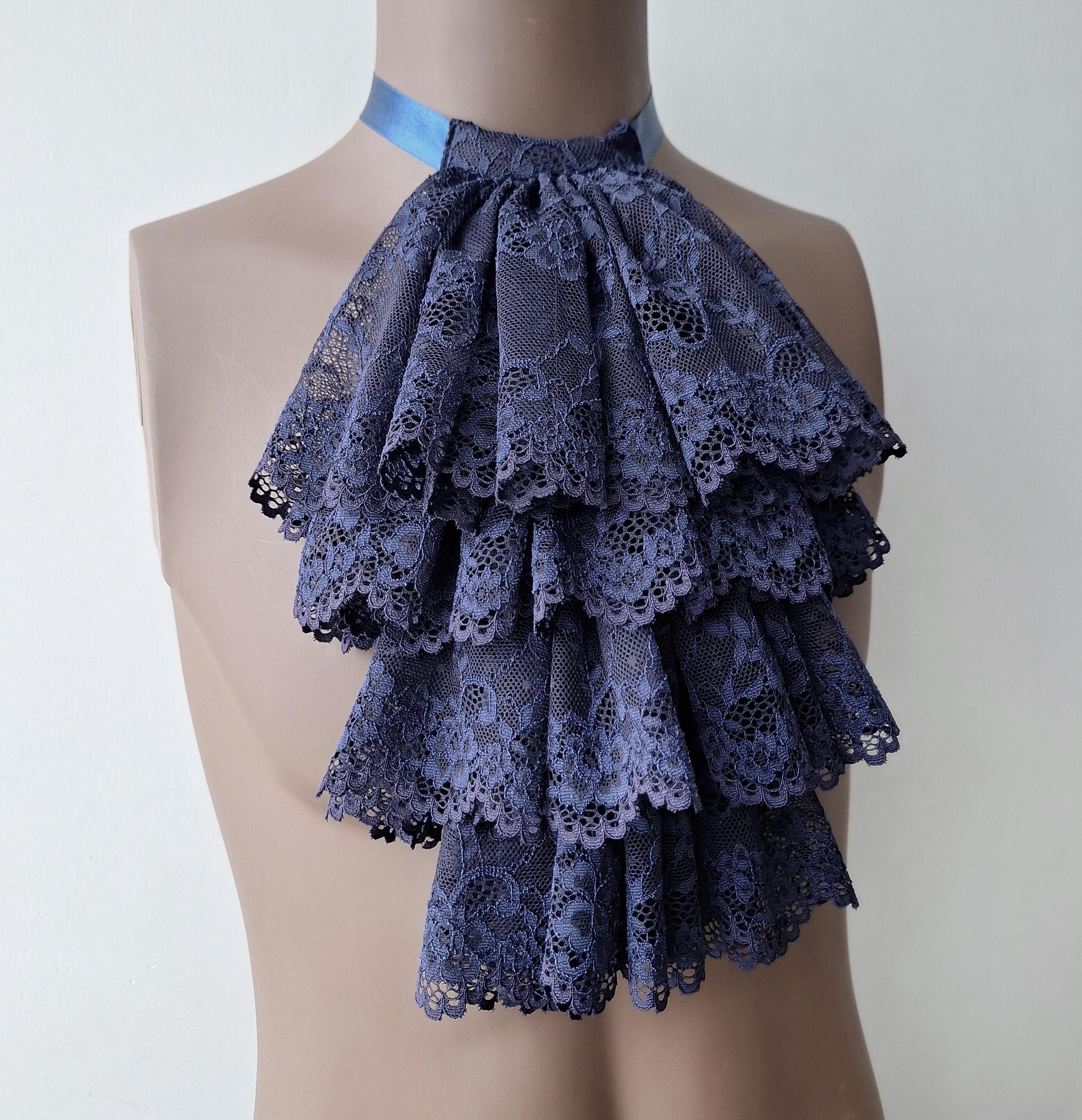 Blue Lace Jabot, Vampire Cosplay, Pirate Cosplay, Steampunk Wedding ...