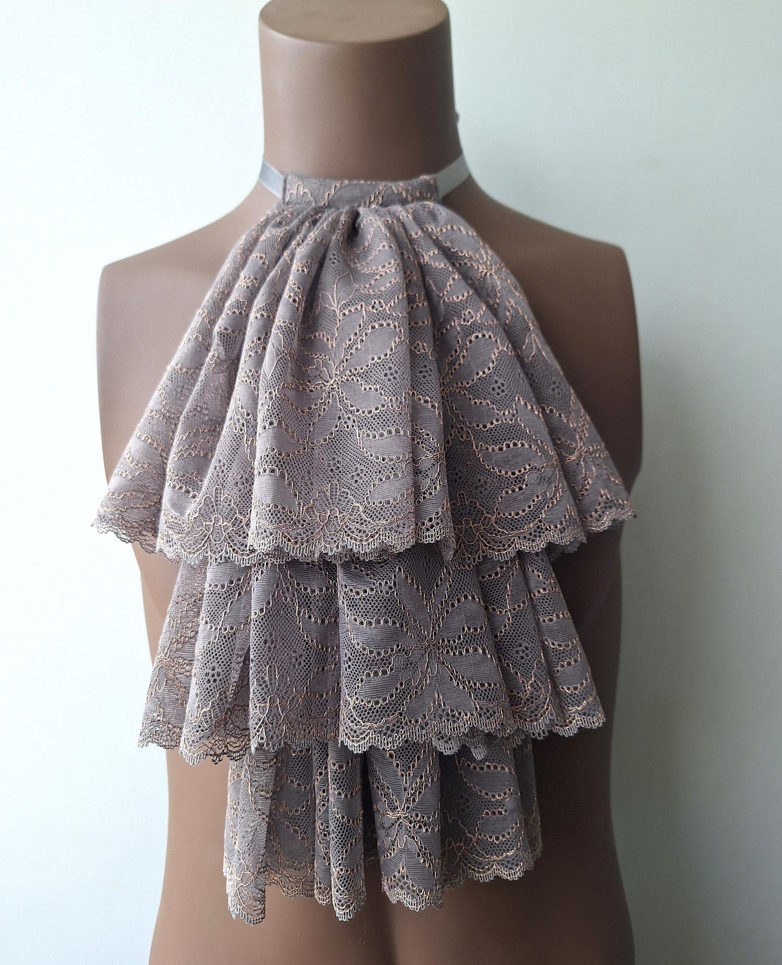 Gray Lace Jabot, Vampire Cosplay, Pirate Cosplay, Steampunk Wedding ...