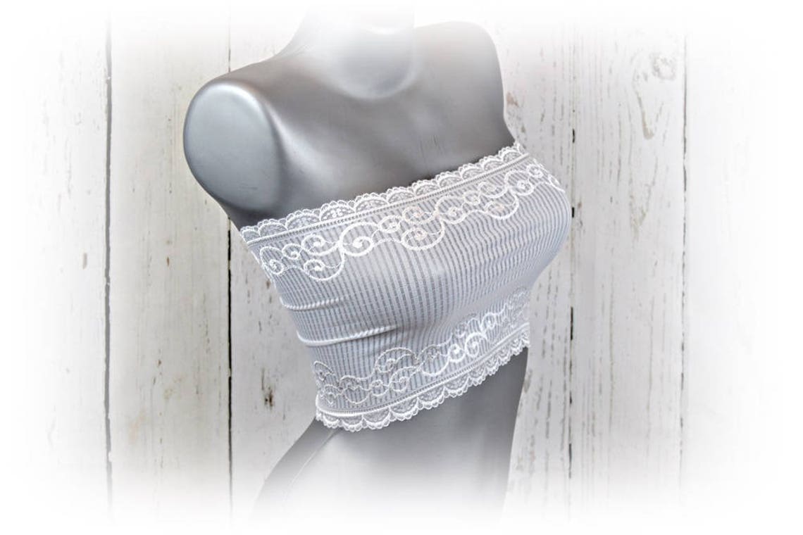 Lace Strapless Tube Top White Bandeau Top Lace Camisole Etsy