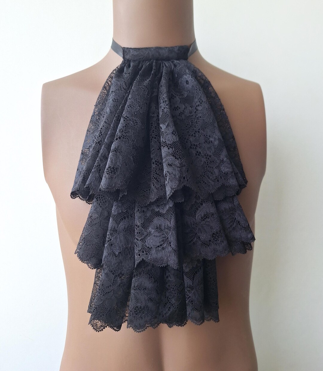 Black Lace Jabot, Vampire Cosplay, Pirate Cosplay, Steampunk Wedding ...