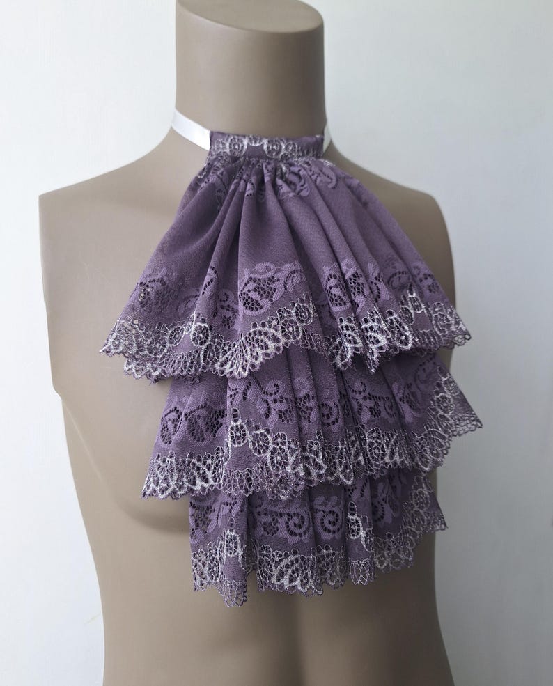 Eggplant Lace Jabot, Vampire Cosplay, Pirate Cosplay, Steampunk Wedding ...