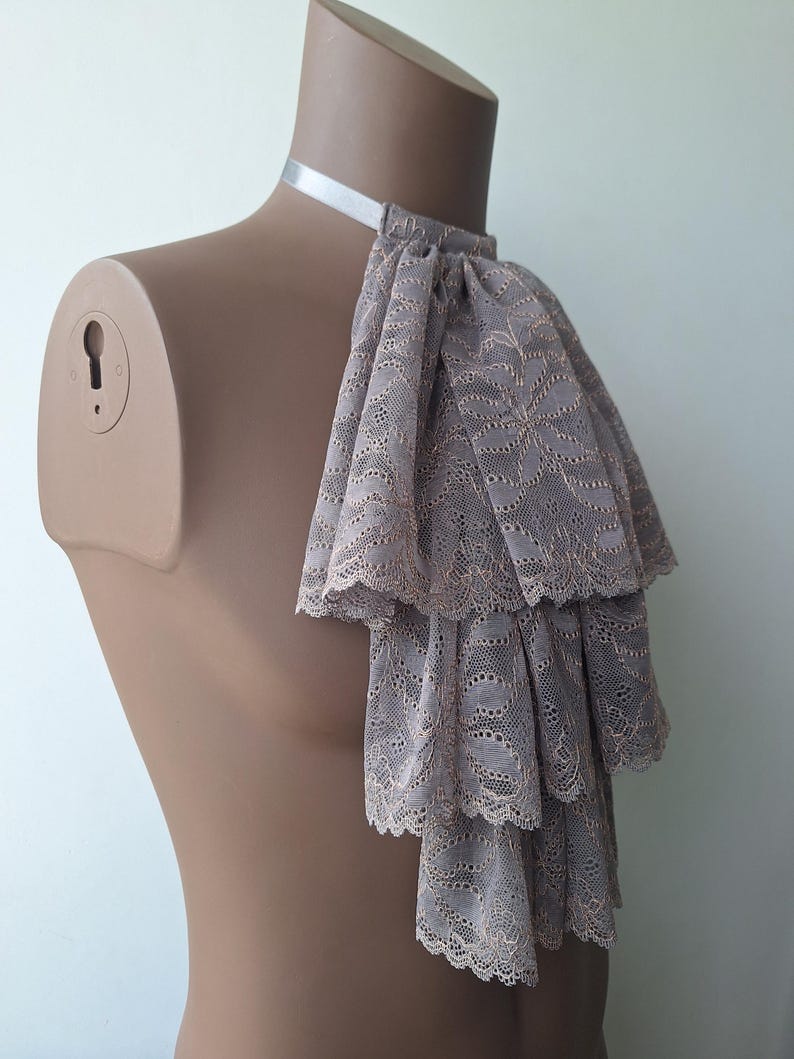 Gray Lace Jabot, Vampire Cosplay, Pirate Cosplay, Steampunk Wedding ...