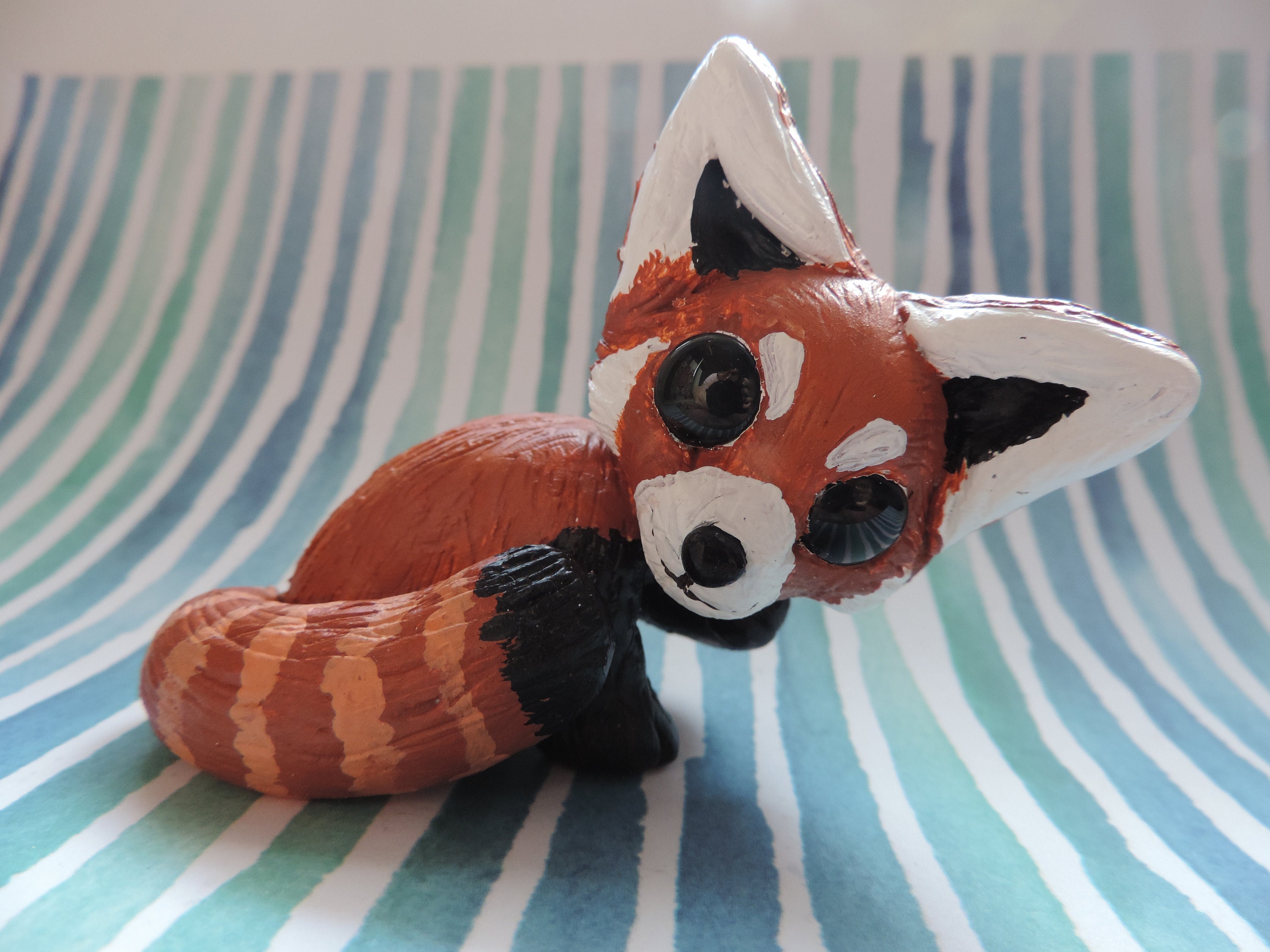 Polymer Clay Red Panda Figurine - Etsy