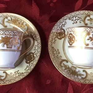 Noritake Gold Flower Basket Pattern 5567 Two Demitasses With Saucers ...