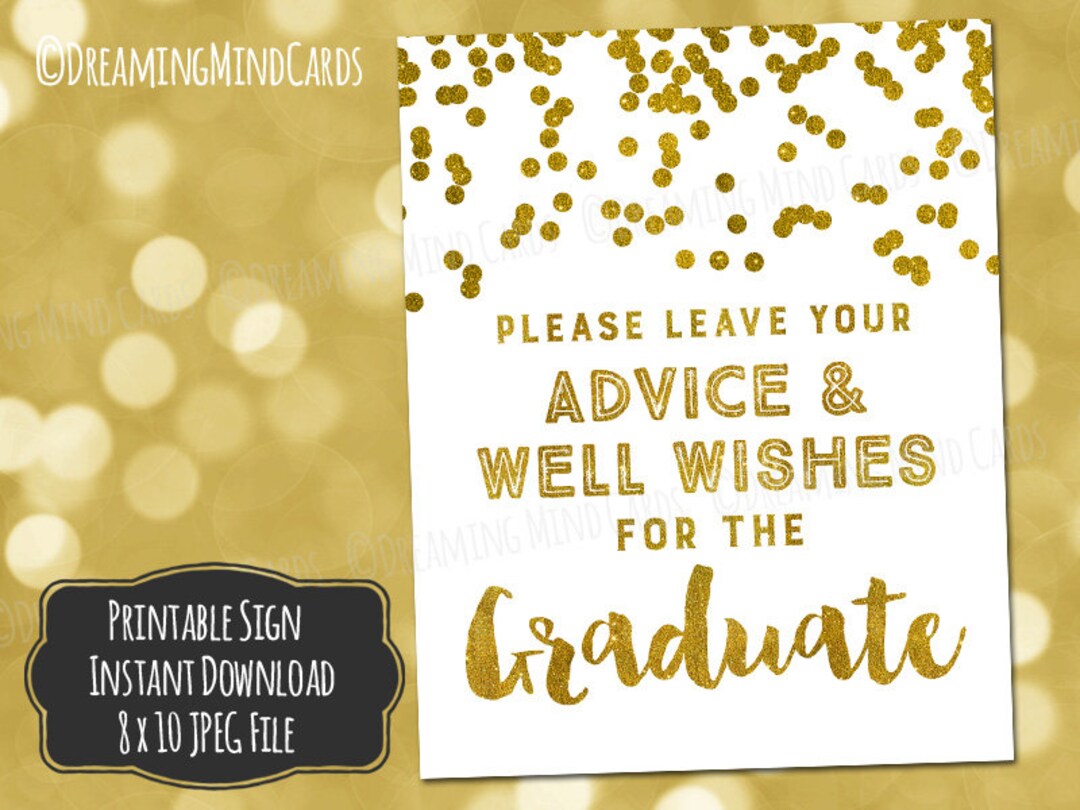 Printable Please Leave Your Advice and Well Wishes Graduation Party ...