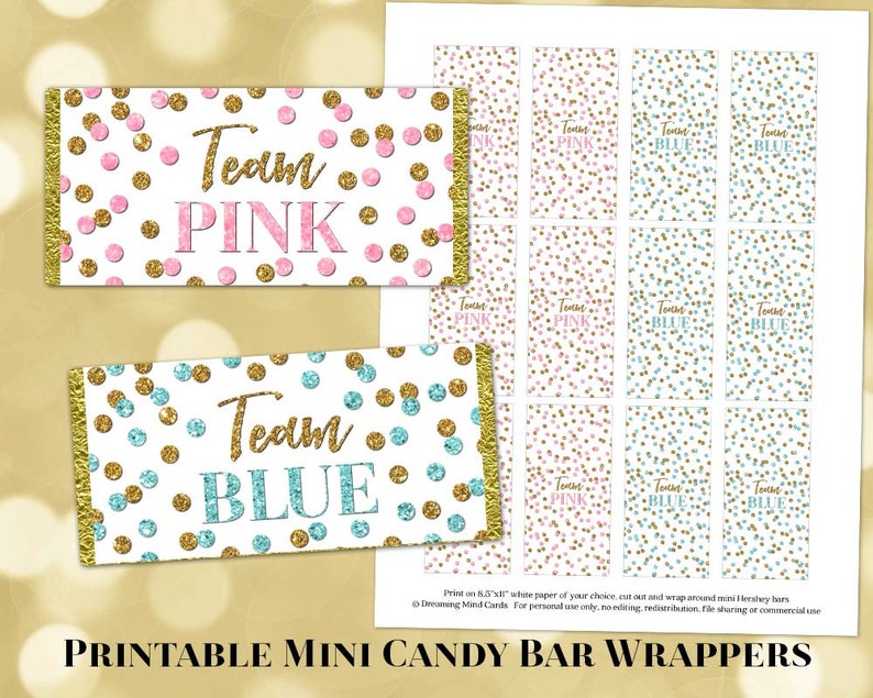Printable Gender Reveal Baby Shower Mini Candy Bar Wrapper - Etsy