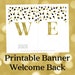Printable Welcome Back Banner Black Gold Confetti Bunting Instant ...