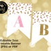 Printable Editable Text Banner Pink and Gold Confetti Digital Download ...